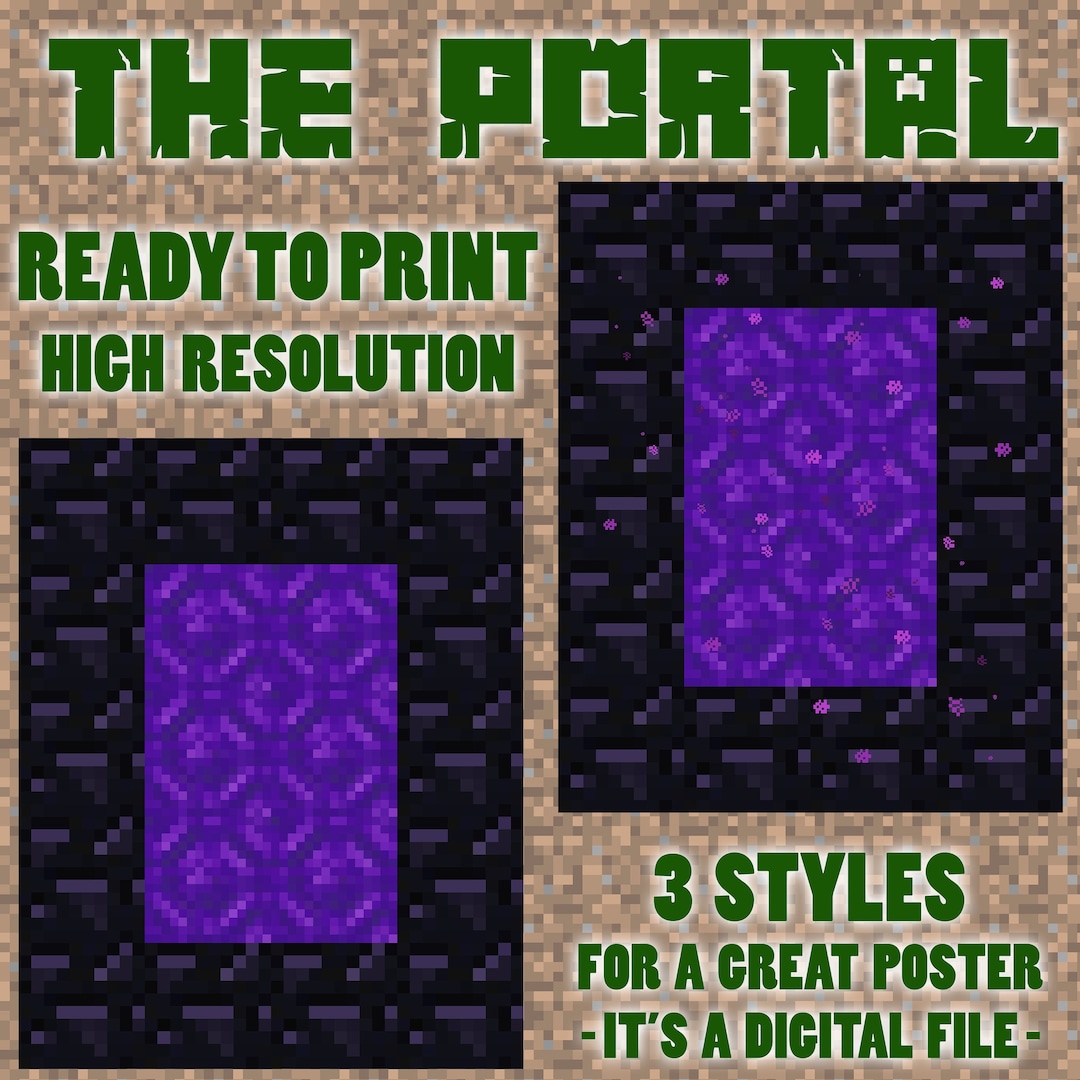 Nether Portal - Digital File Ready to Print - High Resolution 36"x45 ...