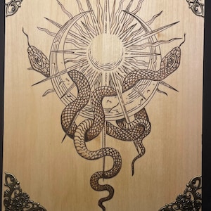 Snake Wood Burn | Handmade | Pyrography - Etsy