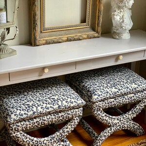 X Bench - Ottoman - Custom Upholstery - Fabric Included - Nailhead Trim ...