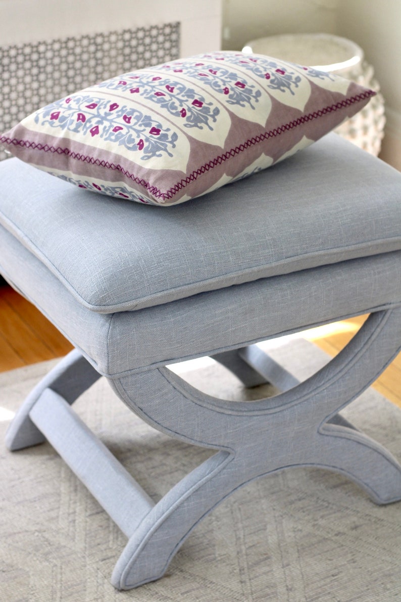 PAIR of X Benches -2 Ottomans- Custom Upholstery - Custom X Bench-self ...