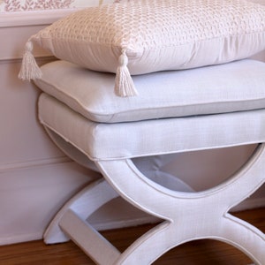 X Bench - Ottoman - Custom Upholstery - Custom X Bench - Self Welt Trim ...