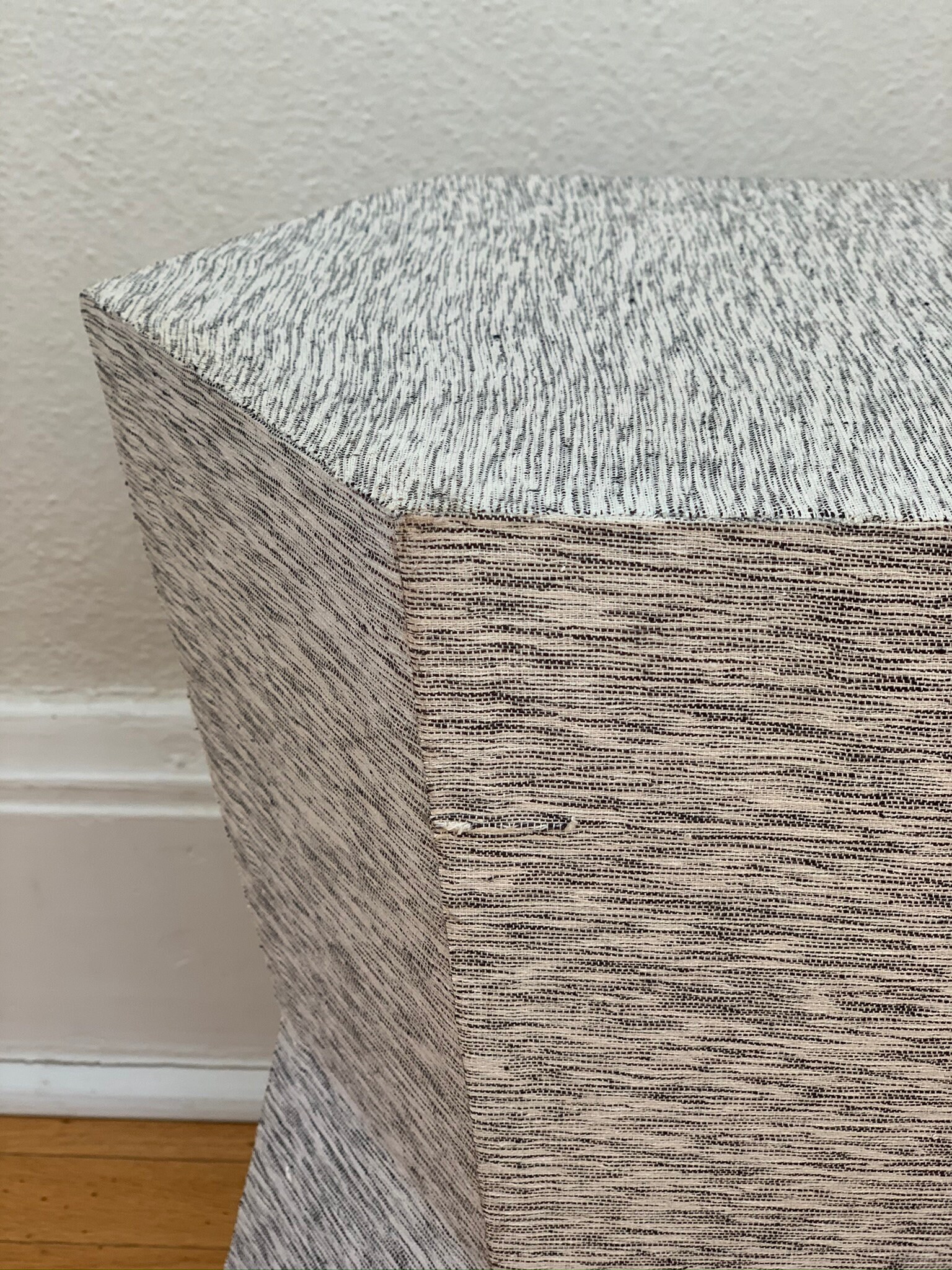 Fabric Wrapped Side Table Side Table Hexagon Table Hand Wrapped ...