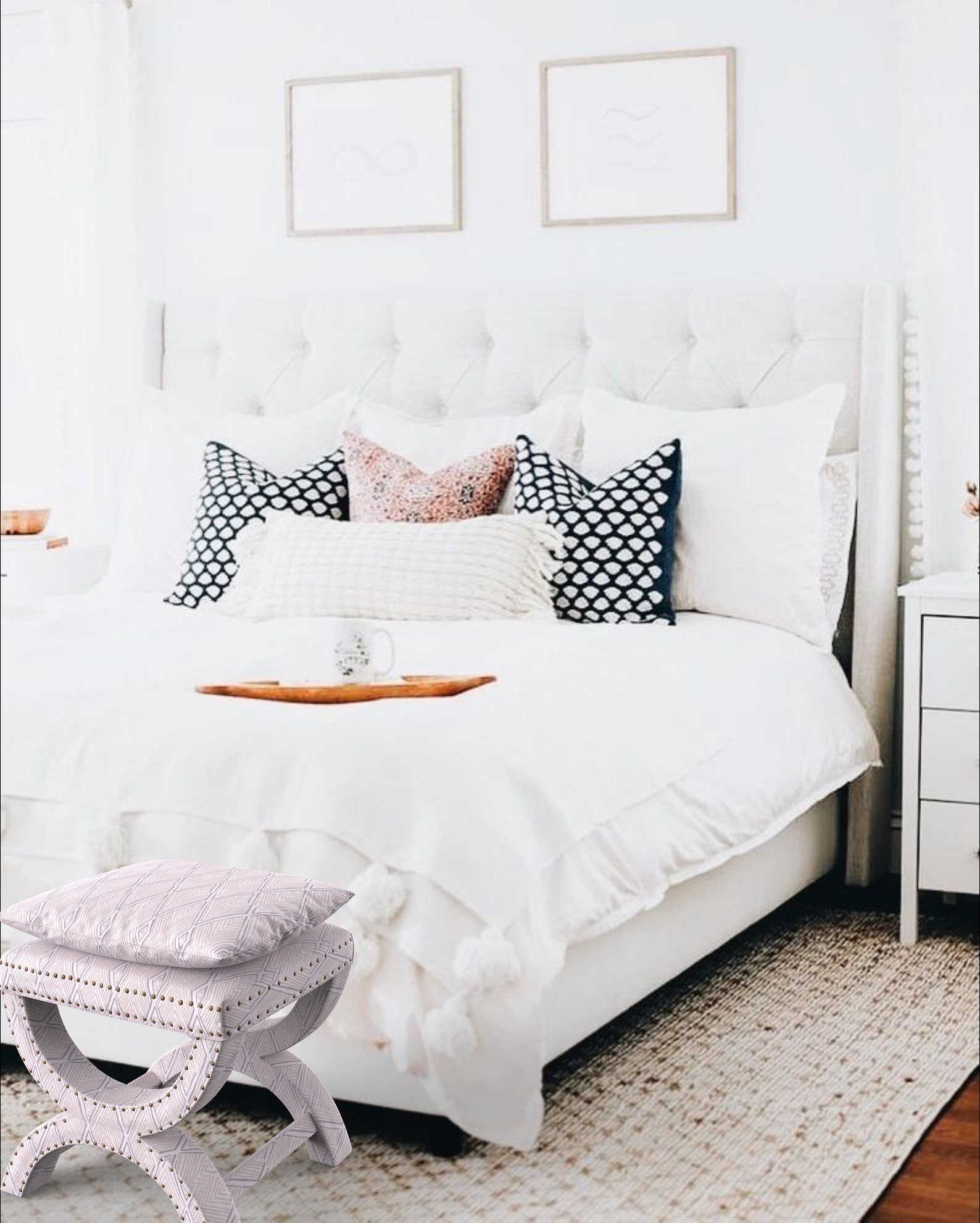 X Bench Ottoman Custom Upholstery Custom X Bench Self - Etsy