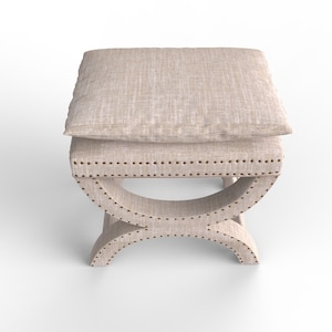 X Bench - Ottoman - Custom Upholstery - Fabric Included - Nailhead Trim ...