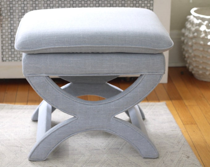 X Bench Ottoman Custom Upholstery Custom X Bench Self Welt Trim ...