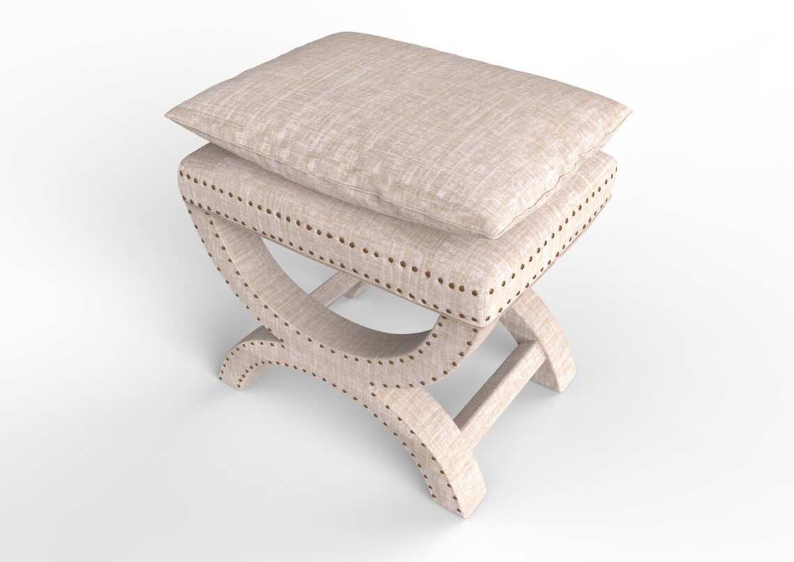 X Bench Ottoman Custom Upholstery Fabric Included - Etsy