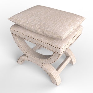 X Bench - Ottoman - Custom Upholstery - Fabric Included - Nailhead Trim ...