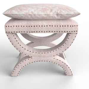 X Bench - Ottoman - Custom Upholstery - Fabric Included - Nailhead Trim ...