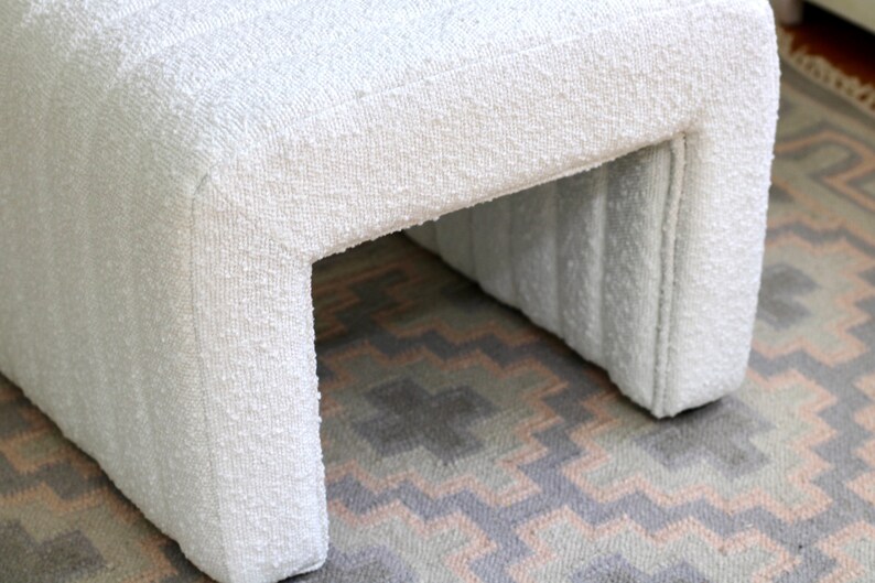 Boucle Waterfall Bench Waterfall Bench Boucle Upholstery Solid Wood ...