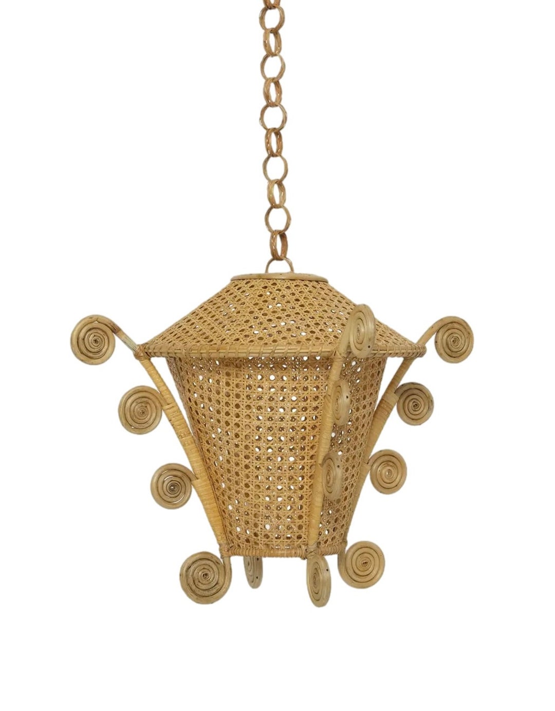 Rattan Light Fixture-rattan and Cane Light Fixture-rattan Hanging Light ...
