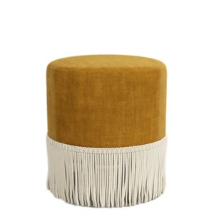Pink Ottoman With Fringe - Etsy