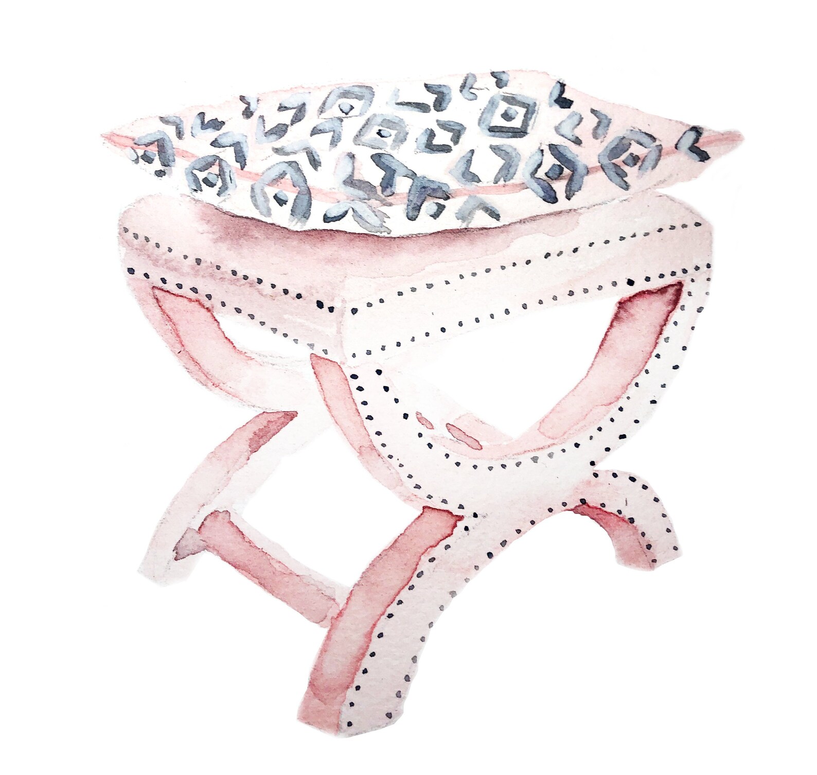 X Bench - Ottoman - Custom Upholstery - Fabric Included- Nailhead Trim ...