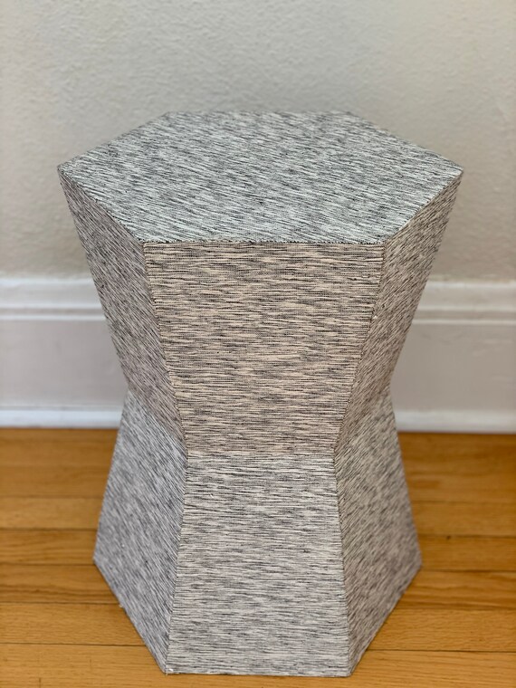 Fabric Wrapped Side Table Side Table Hexagon Table Hand - Etsy