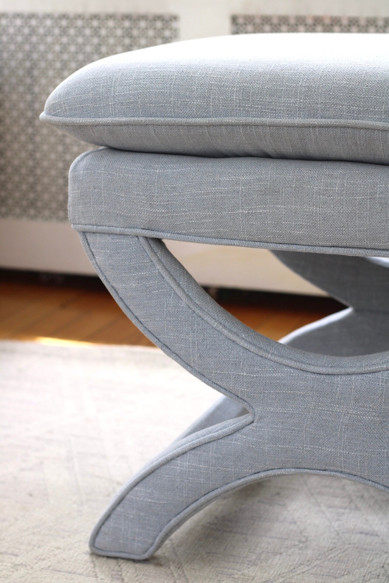 X Bench - Ottoman - Custom Upholstery - Custom X Bench - Self Welt Trim ...