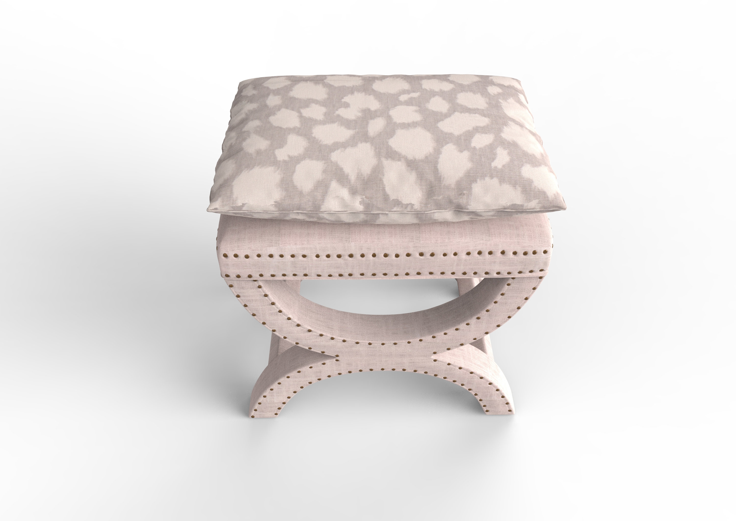 X Bench - Ottoman - Custom Upholstery - Fabric Included - Nailhead Trim ...