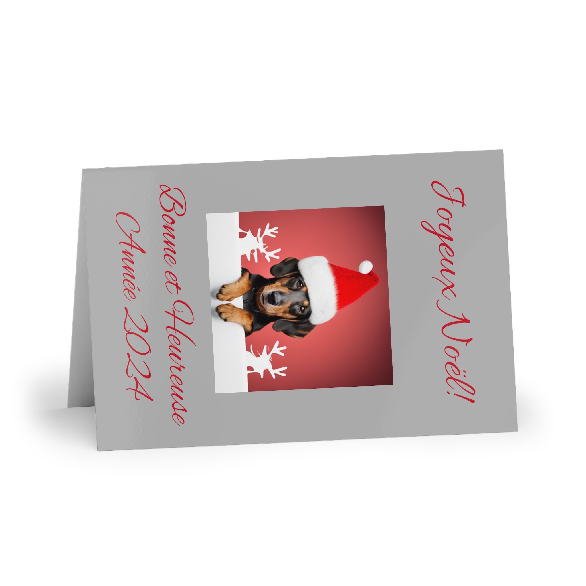 Carte De Noel En Français Avec Chien Teckel,cartes De Souhait Avec ...