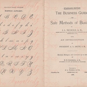 ORNAMENTAL DRAWINGS and PENMANSHIP, Instant Digital Download; Script ...
