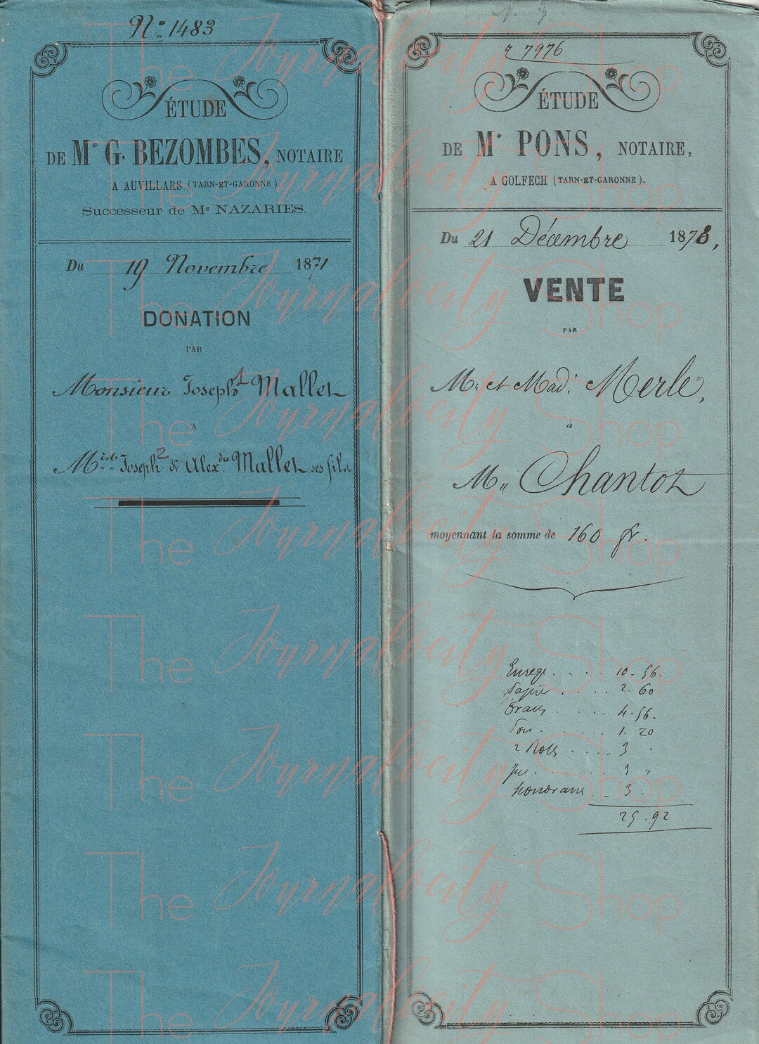 Antique French Document SET #3, INSTANT Digital Download; French Script ...