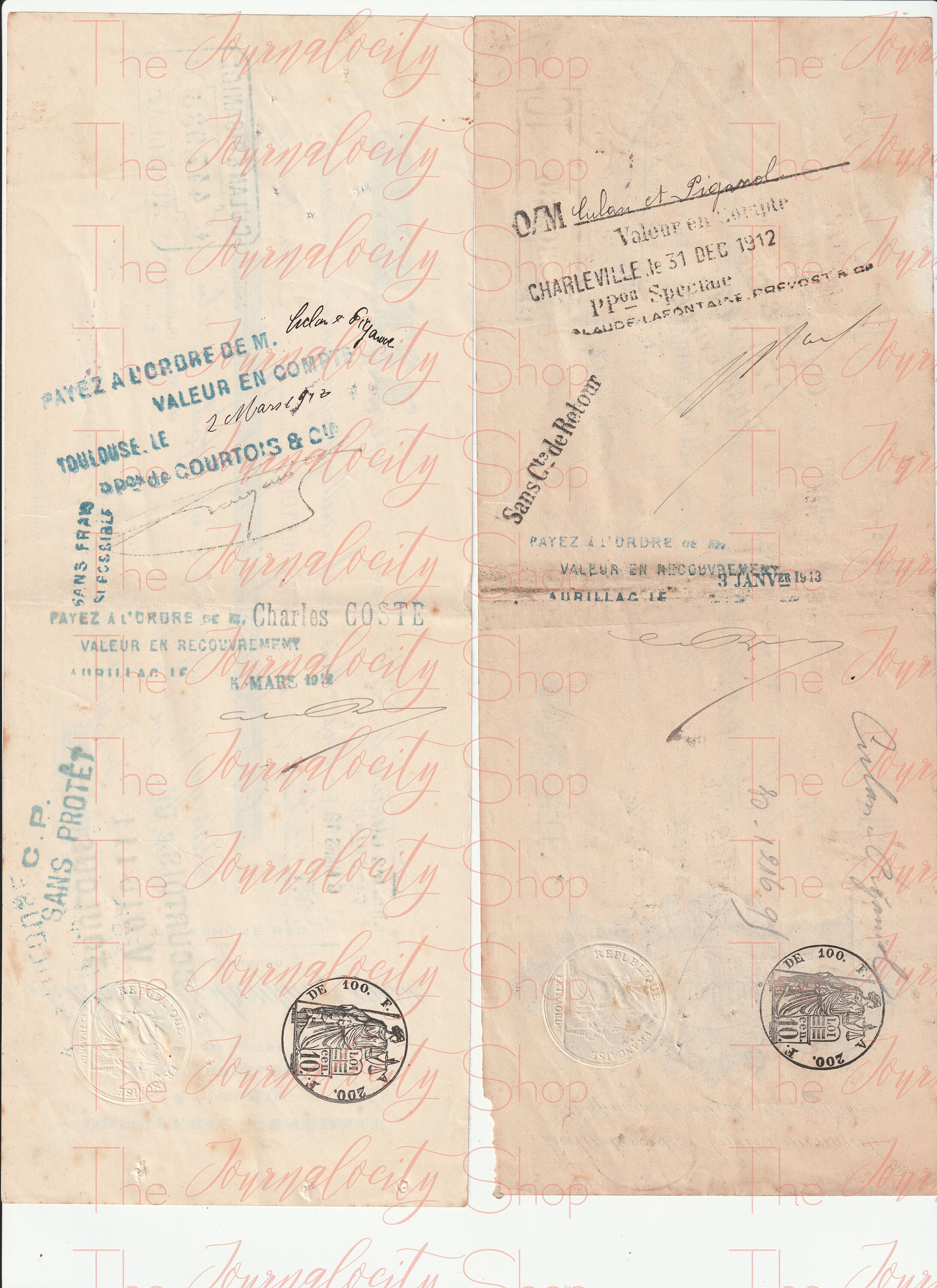 Antique French Check Ephemera: 1900s Script (digital Download) - Etsy