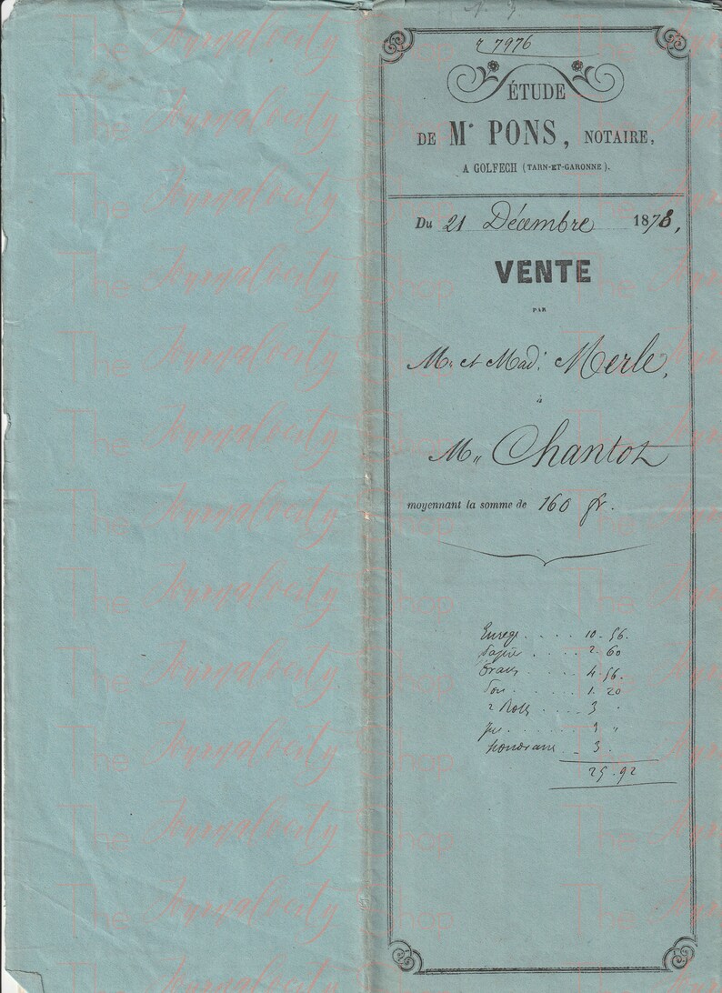 Antique French Document COVERS Set 1 INSTANT Digital - Etsy