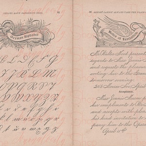 ORNAMENTAL DRAWINGS and PENMANSHIP, Instant Digital Download; Script ...