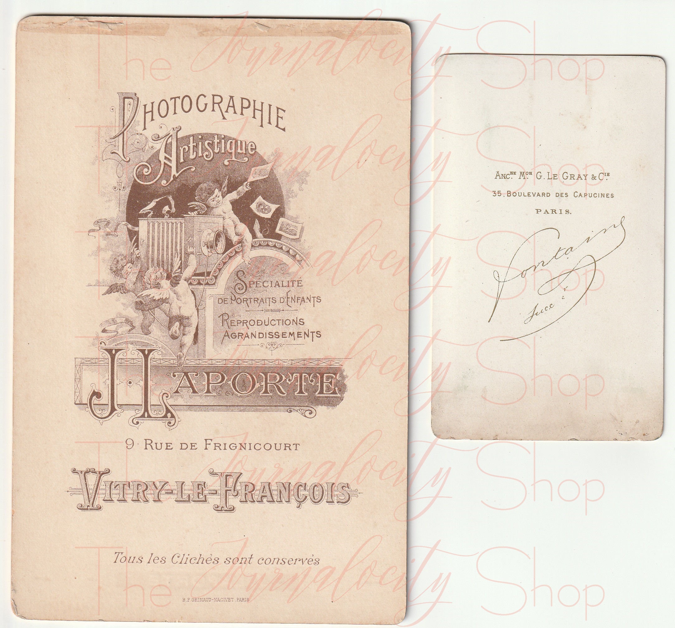 French Cabinet Card Backs INSTANT Digital Download; Old Photos ...