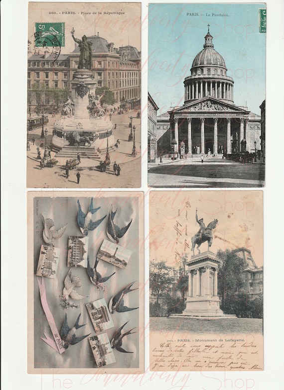 PARIS Postcards SET 1 French Postcards Antique Postcards | Etsy