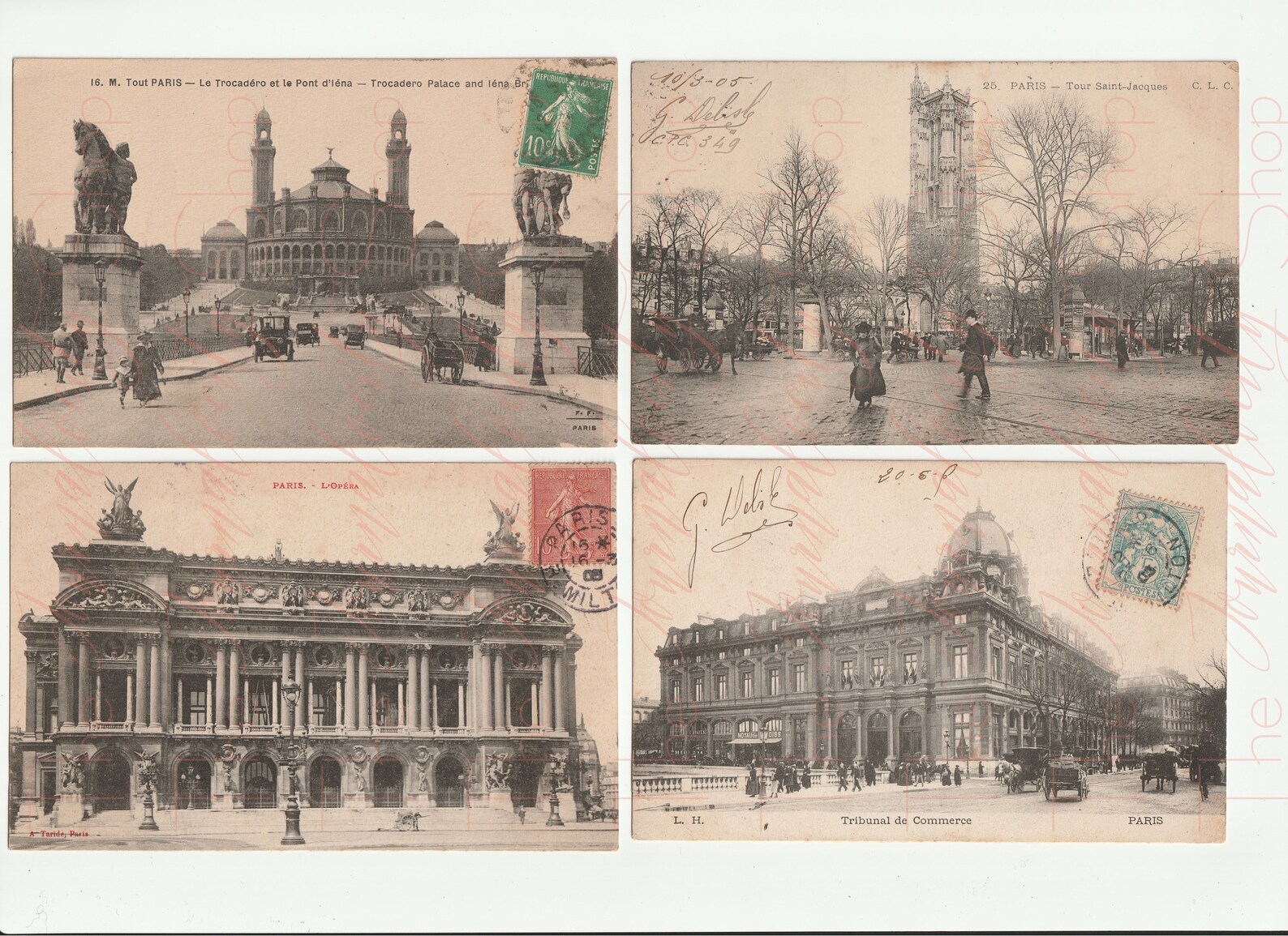 PARIS Postcards SET 2 French Postcards Antique Postcards | Etsy