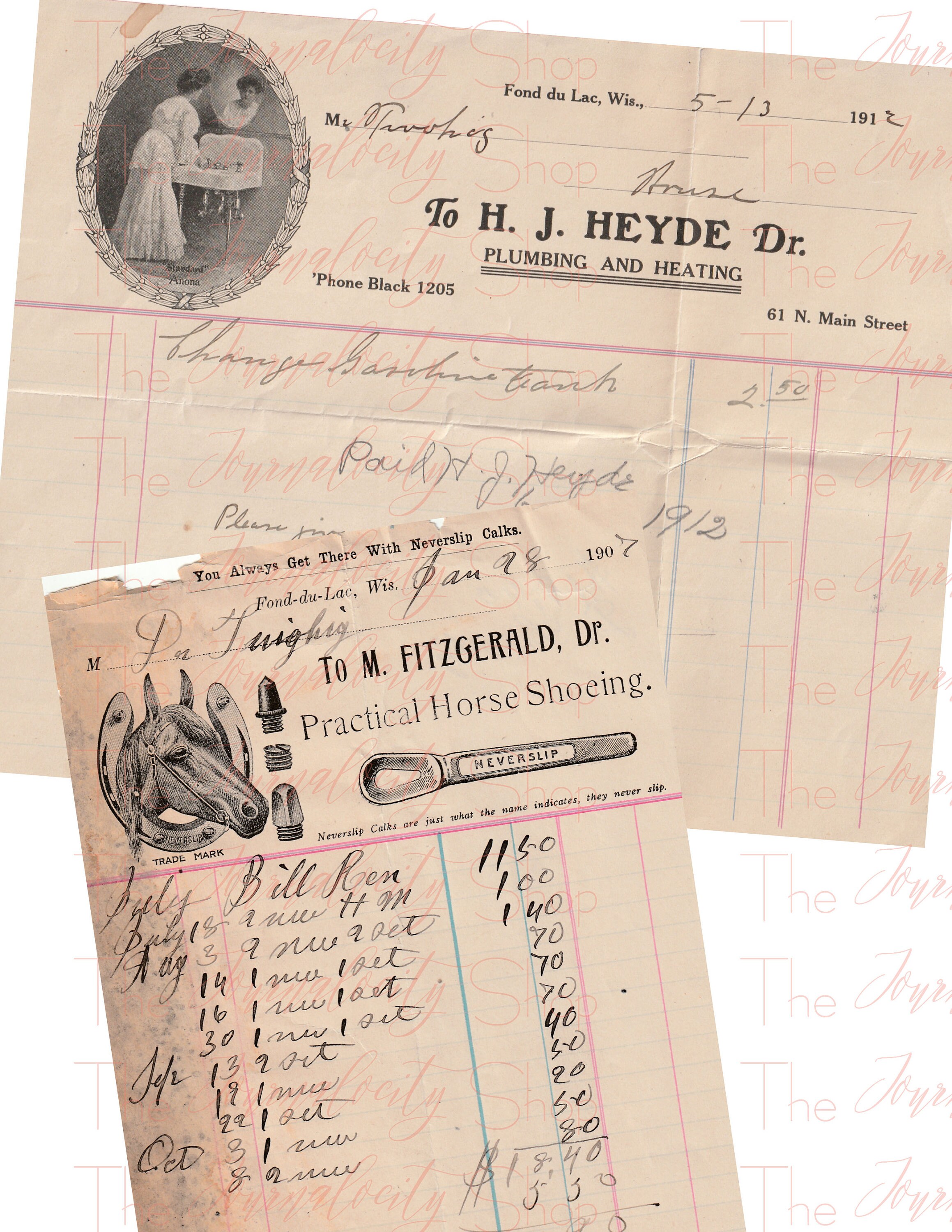 ANTIQUE INVOICES From Early 1900's INSTANT Digital - Etsy