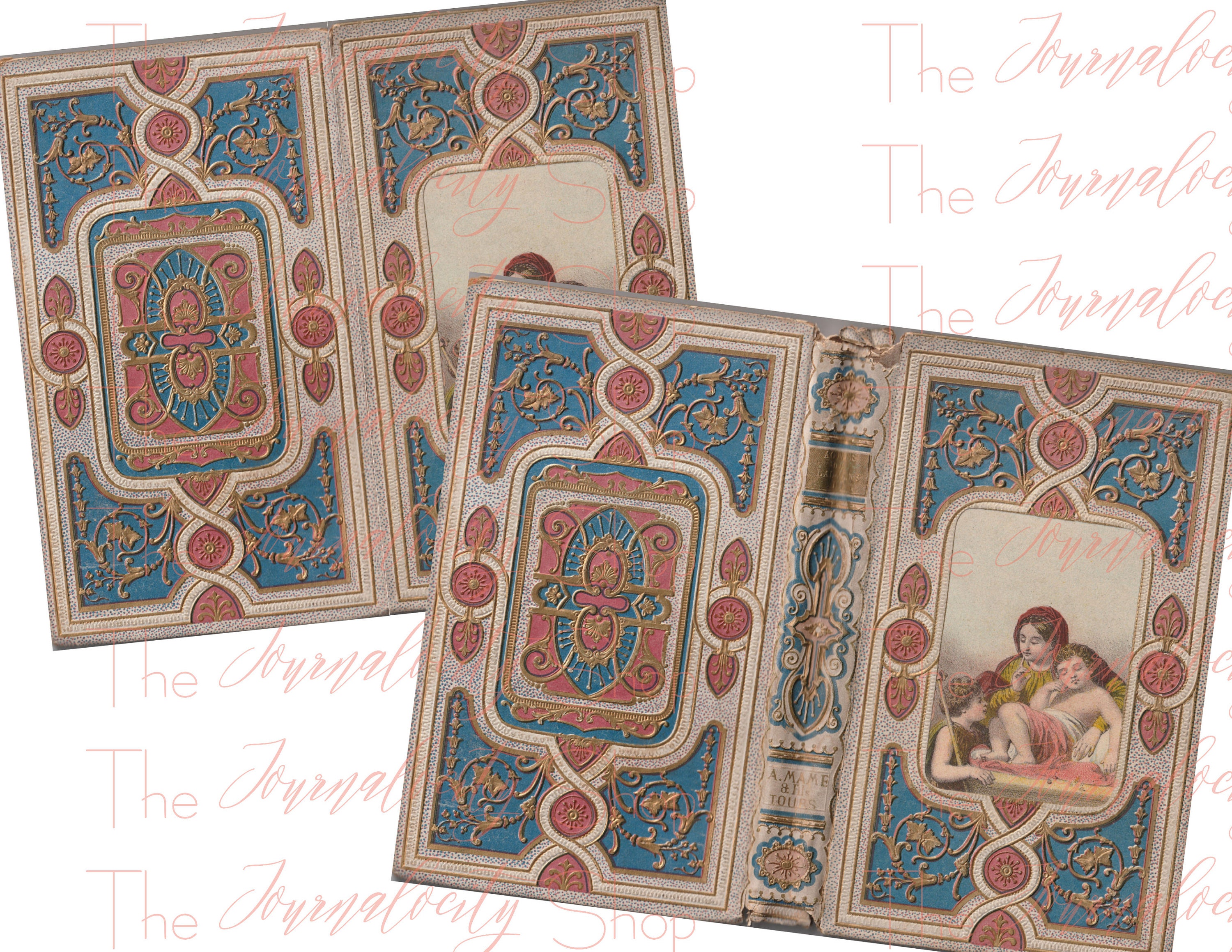 Antique French Book Covers SET 3-INSTANT Digital Download - Etsy