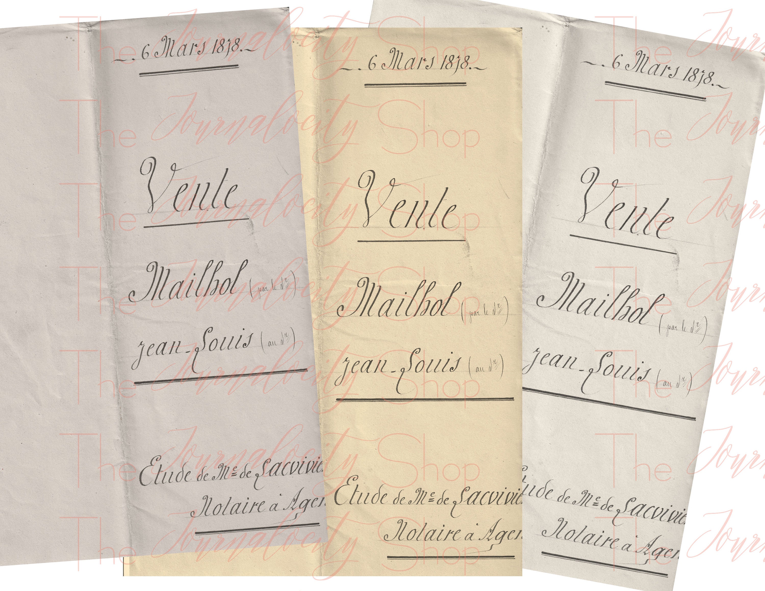 Antique French Document COVERS Set 4 INSTANT Digital - Etsy