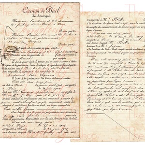 Antique French Document SET #1, INSTANT Digital Download; French Script ...