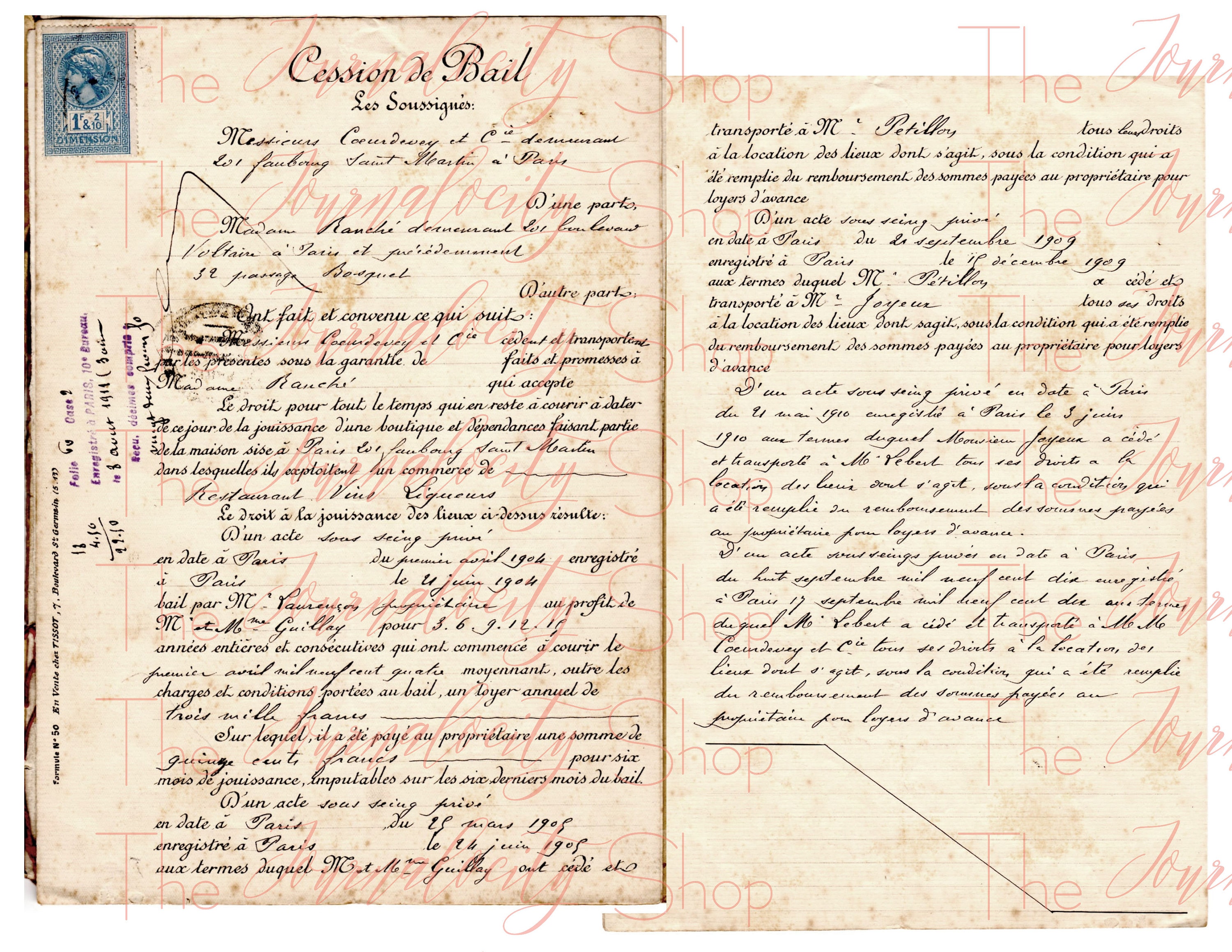 Antique French Document SET 1 INSTANT Digital Download - Etsy
