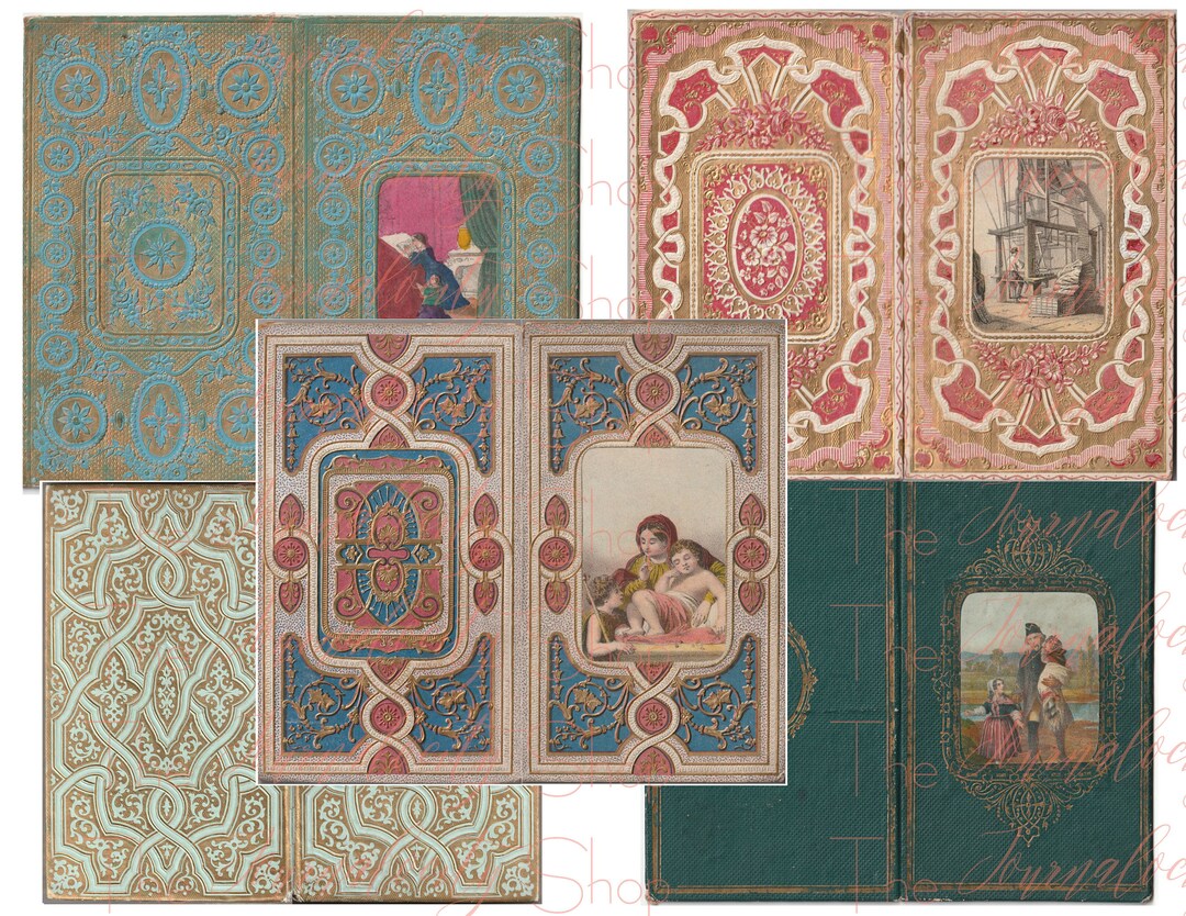 Antique French Book Covers SET #3-INSTANT Digital Download; Journal ...