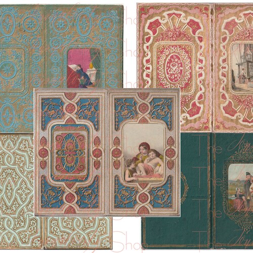 Antique French Book Covers SET 2-INSTANT Digital Download - Etsy