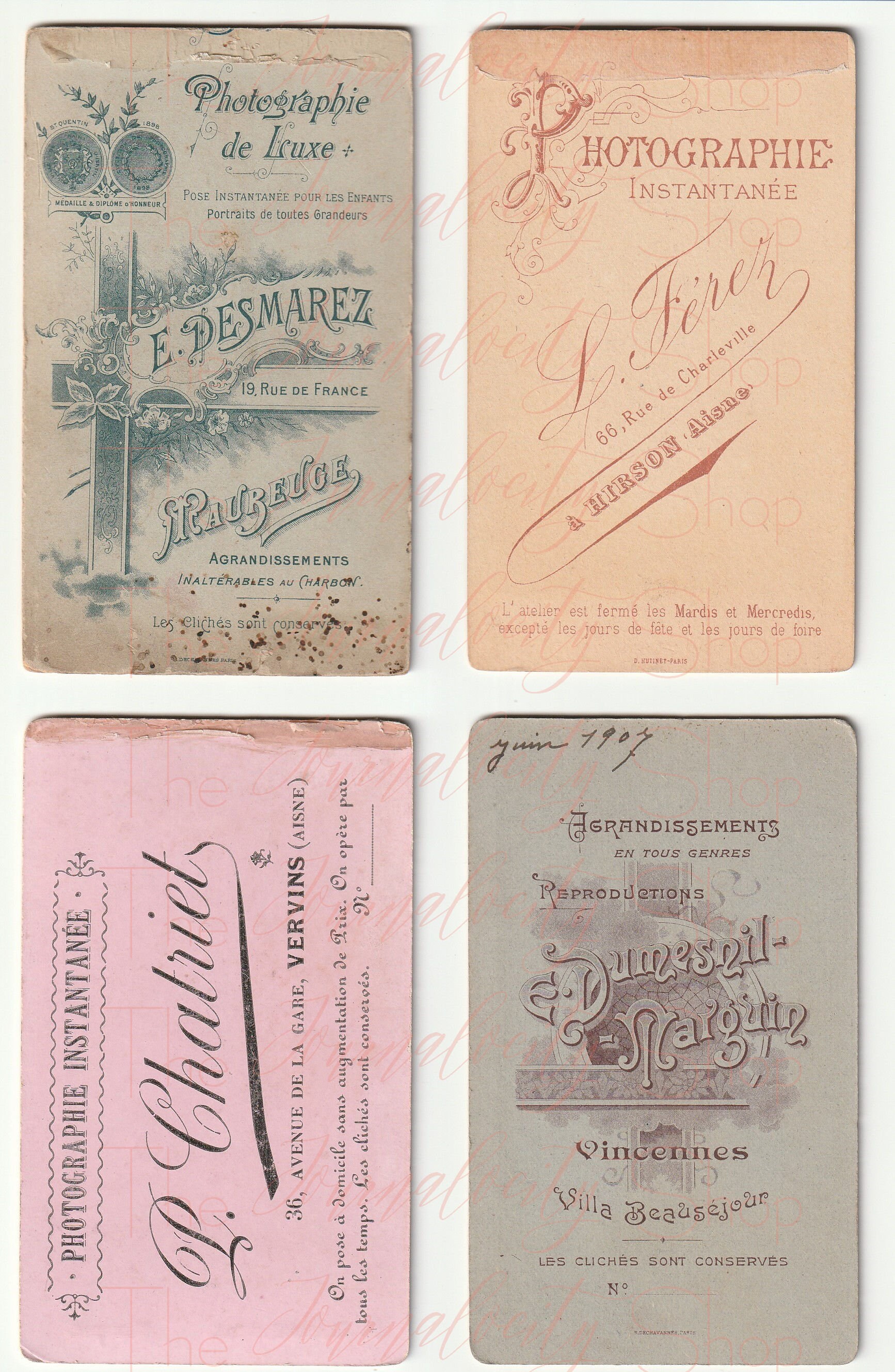 French Cabinet Card Backs INSTANT Digital Download; Old Photos ...