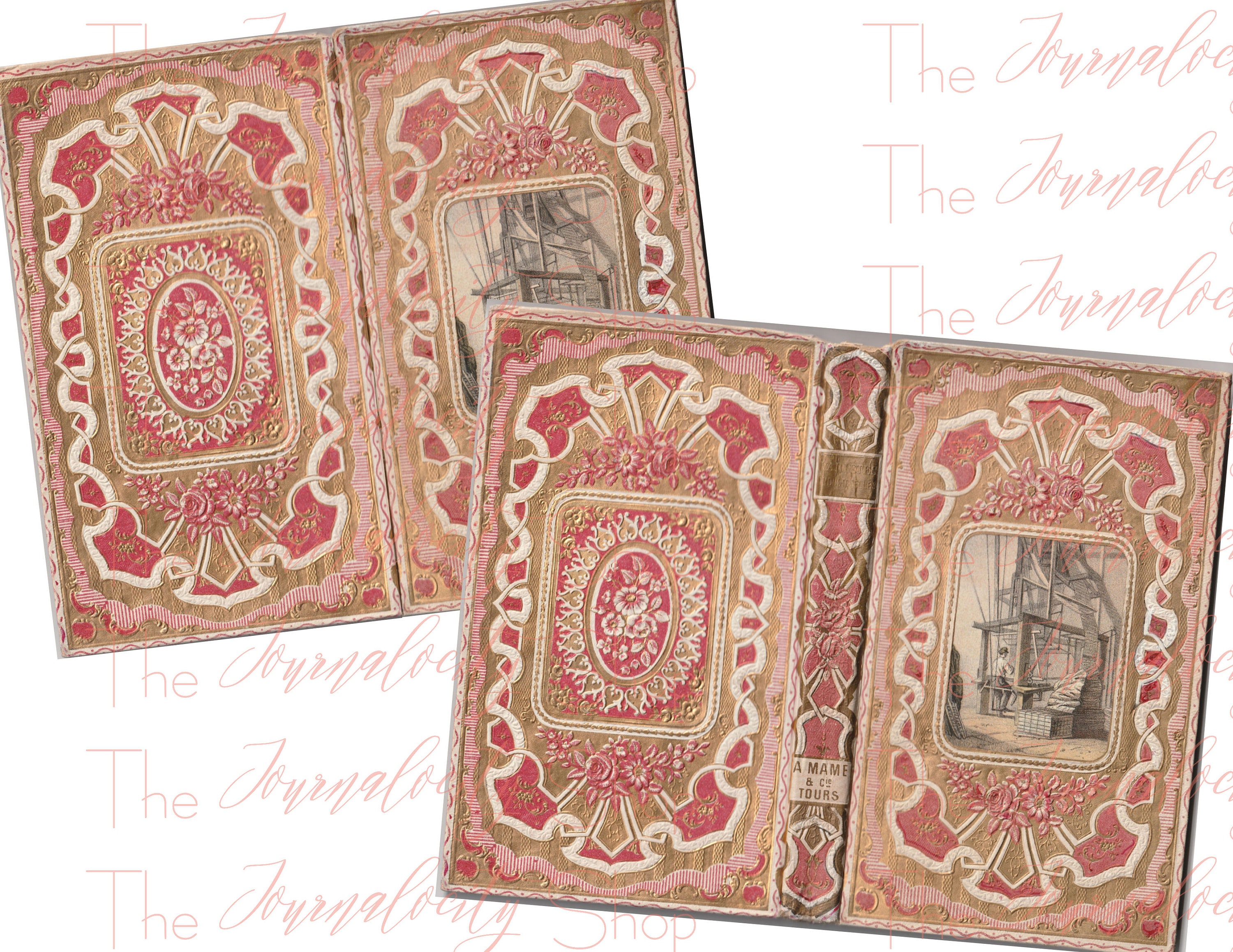 Antique French Book Covers SET 3-INSTANT Digital Download - Etsy