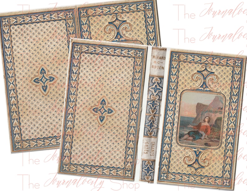 Antique French Book Covers SET 2-INSTANT Digital Download - Etsy