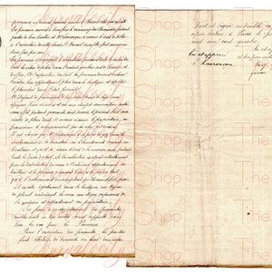 Antique French Document SET #1, INSTANT Digital Download; French Script ...