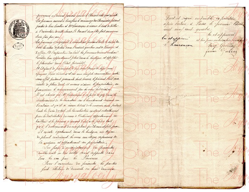 Antique French Document SET 1 INSTANT Digital Download - Etsy