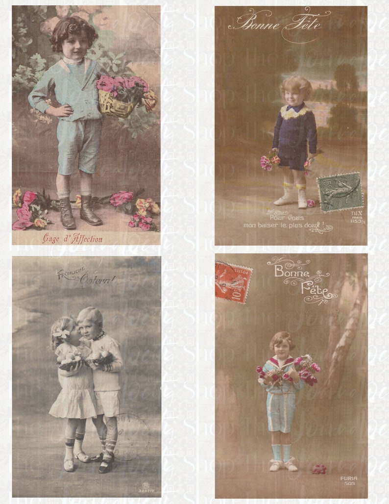 Antique French Post Cards; French Postcards; INSTANT DIGITAL DOWNLOAD ...