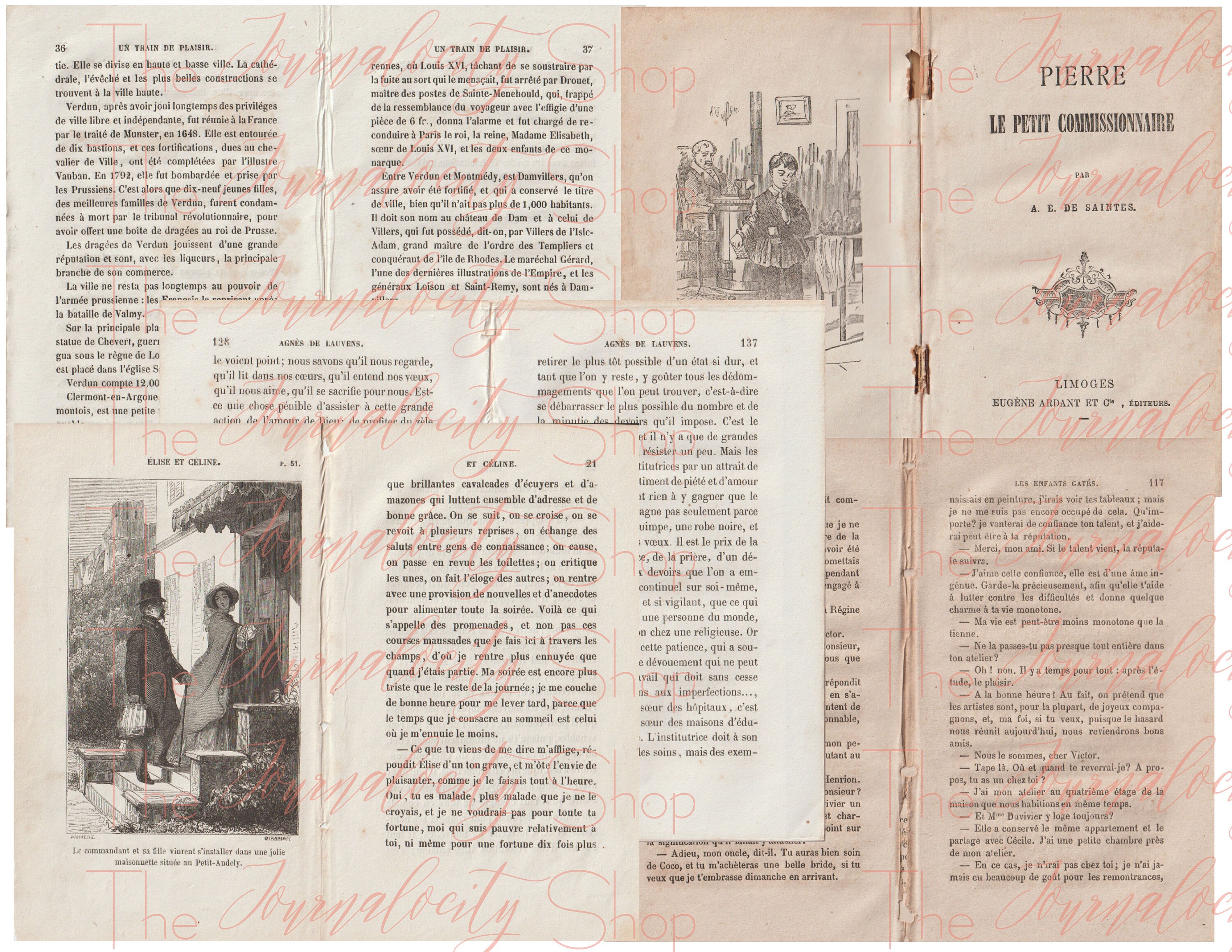 Antique French Book Covers SET 3-INSTANT Digital Download - Etsy