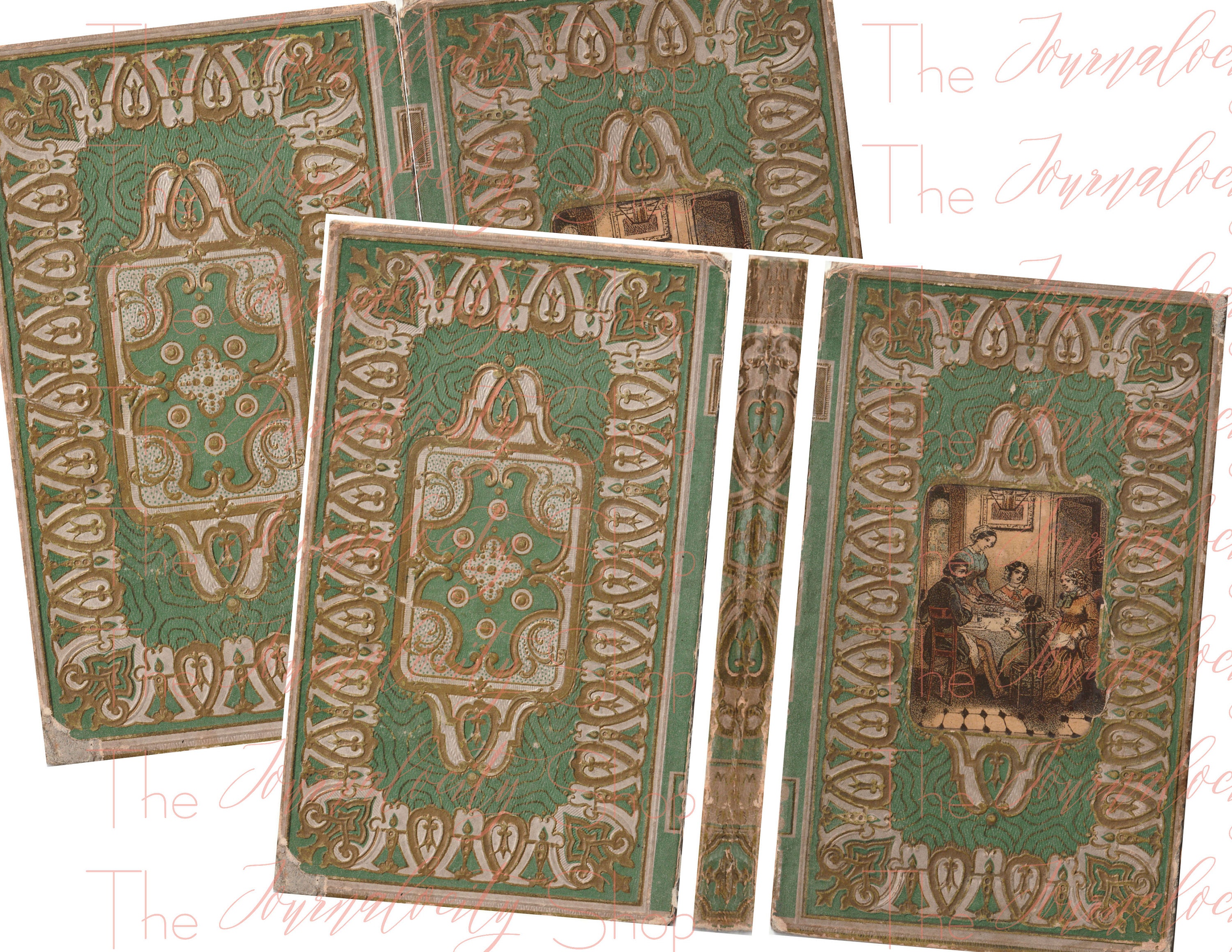 Antique French Book Covers SET 2-INSTANT Digital Download - Etsy
