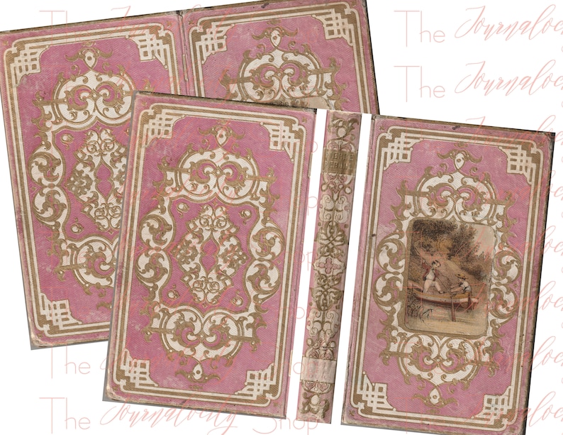 Antique French Book Covers SET 2-INSTANT Digital Download - Etsy