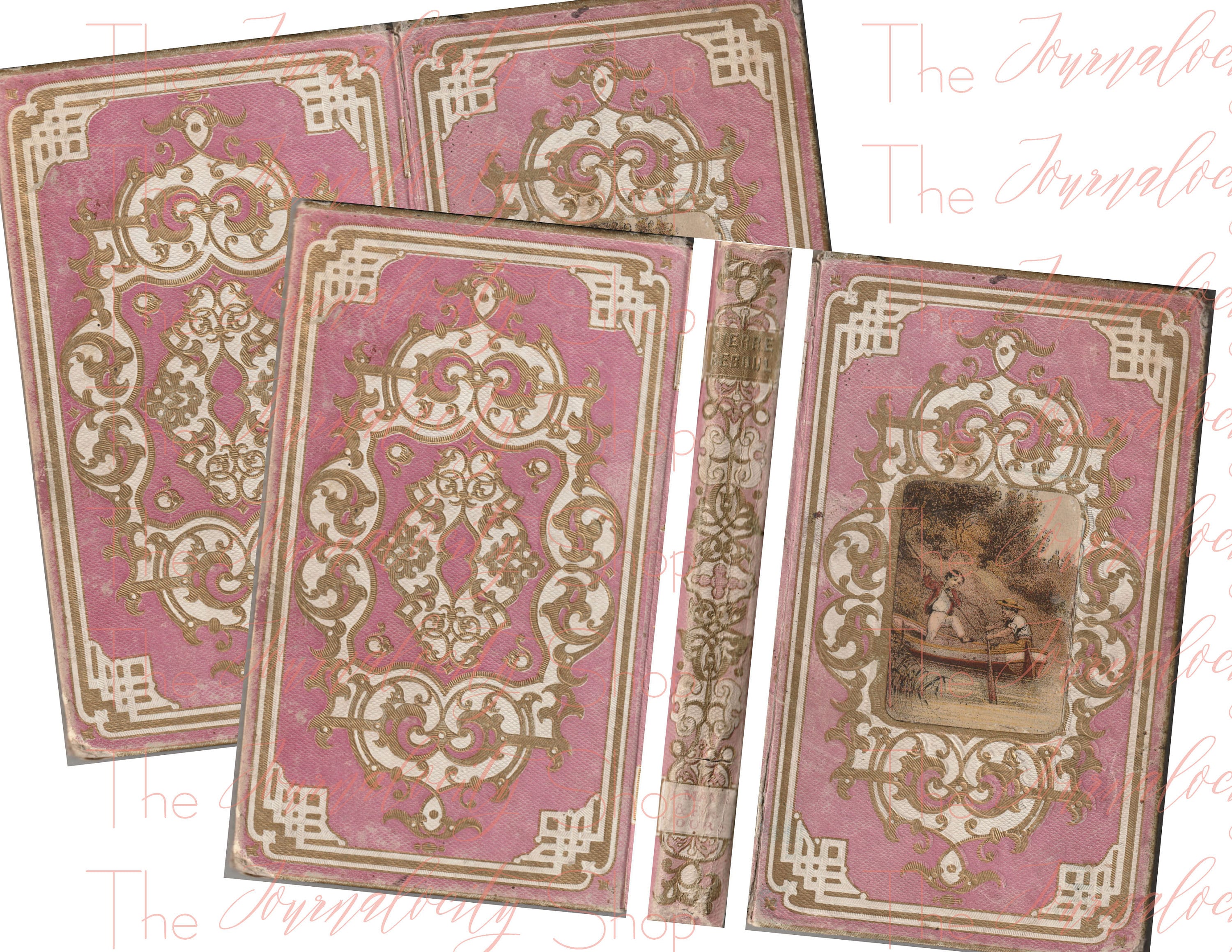 Antique French Book Covers SET 2-INSTANT Digital Download - Etsy
