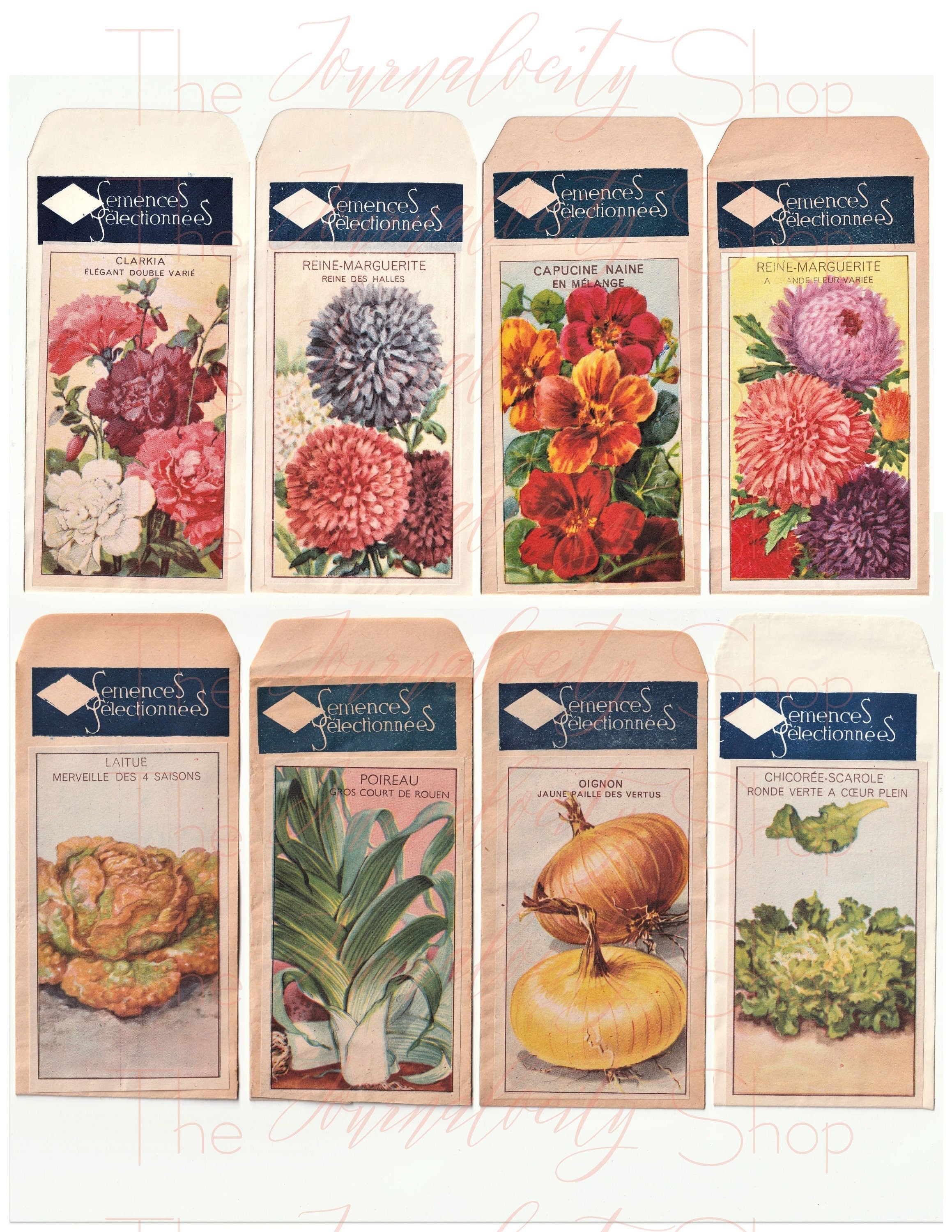 Vintage French SEED PACKET Images INSTANT Digital Download - Etsy