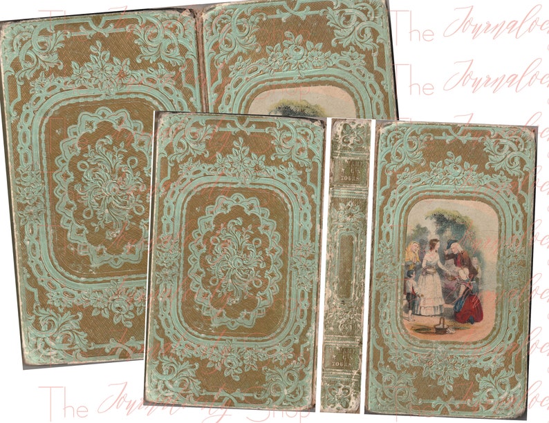 Antique French Book Covers SET 2-INSTANT Digital Download - Etsy