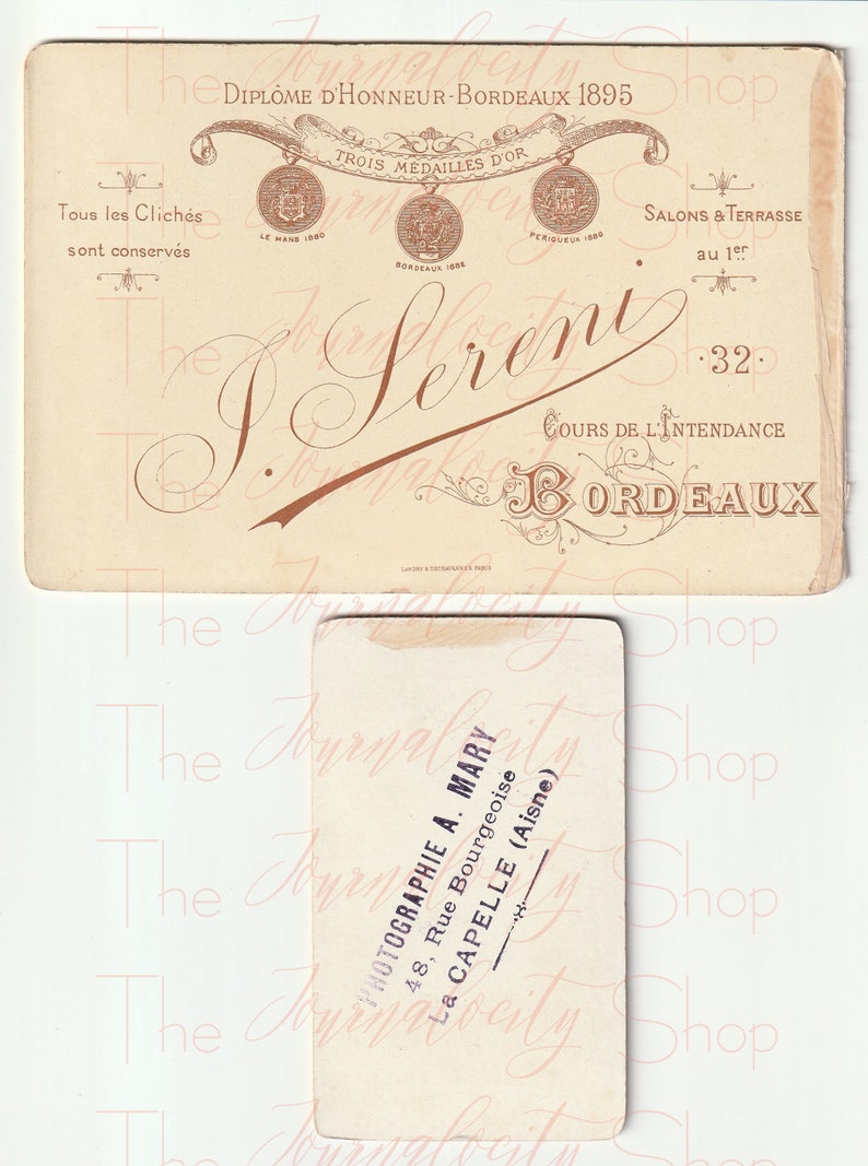 French Cabinet Card Backs INSTANT Digital Download; Old Photos ...