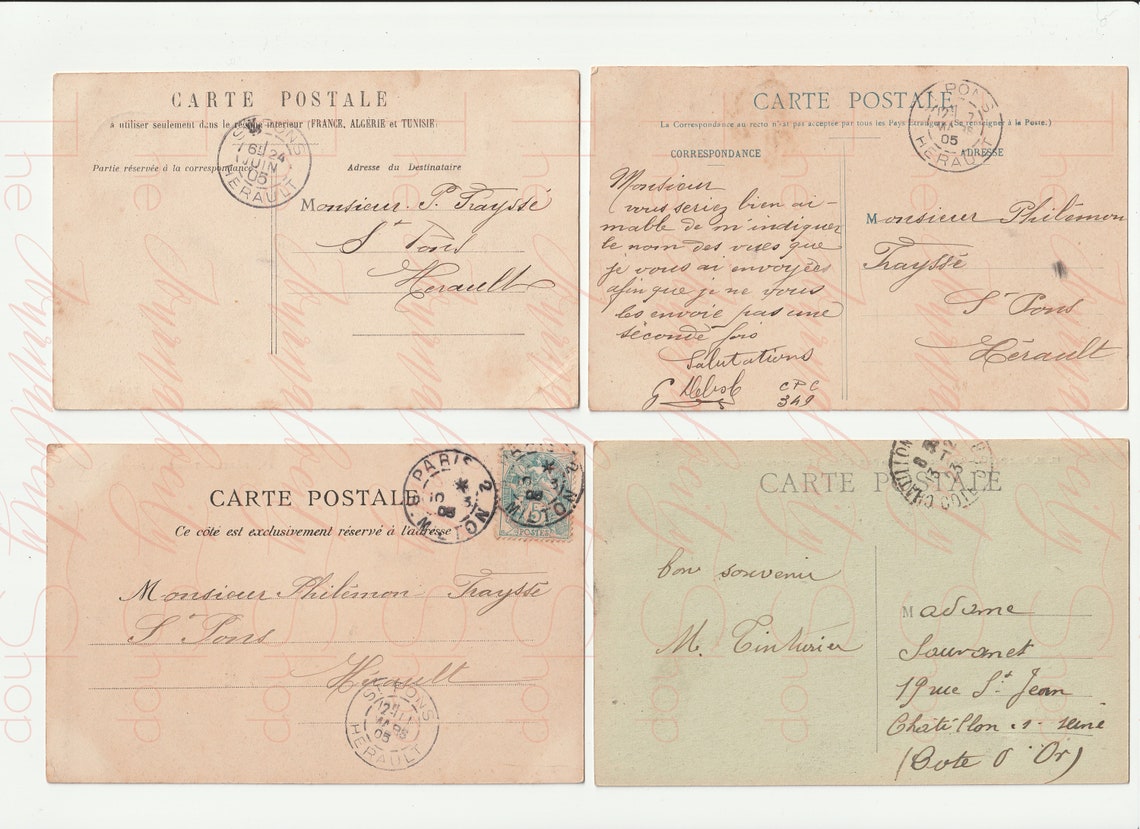 PARIS Postcards SET 2 French Postcards Antique Postcards | Etsy