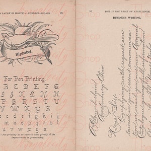 ORNAMENTAL DRAWINGS and PENMANSHIP, Instant Digital Download; Script ...